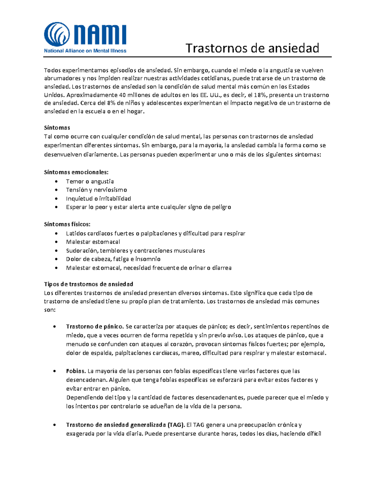 Spanish Anxiety (trastornos-de-ansiedad) - Trastornos de ansiedad Todos ...