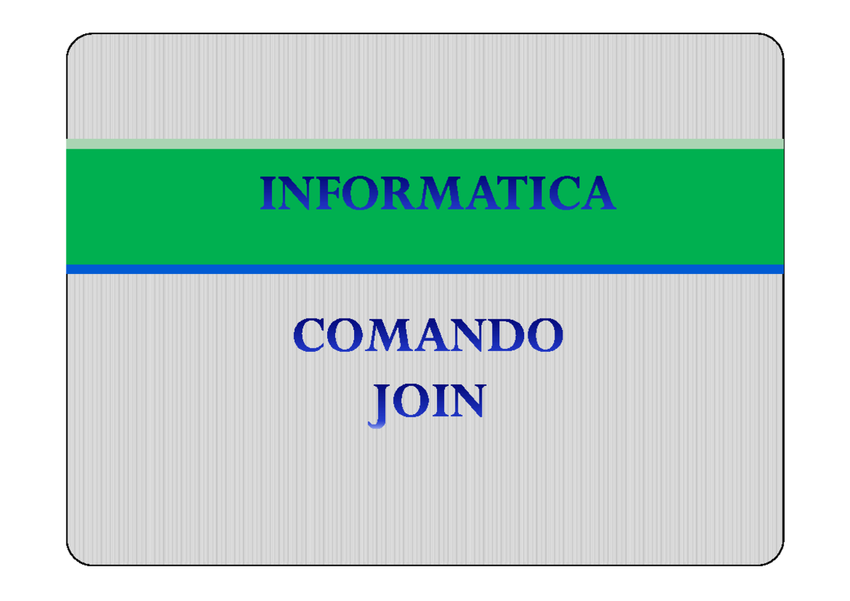 join e tipologie - OperatOri relaziOnali in sql Per accedere a righe ...