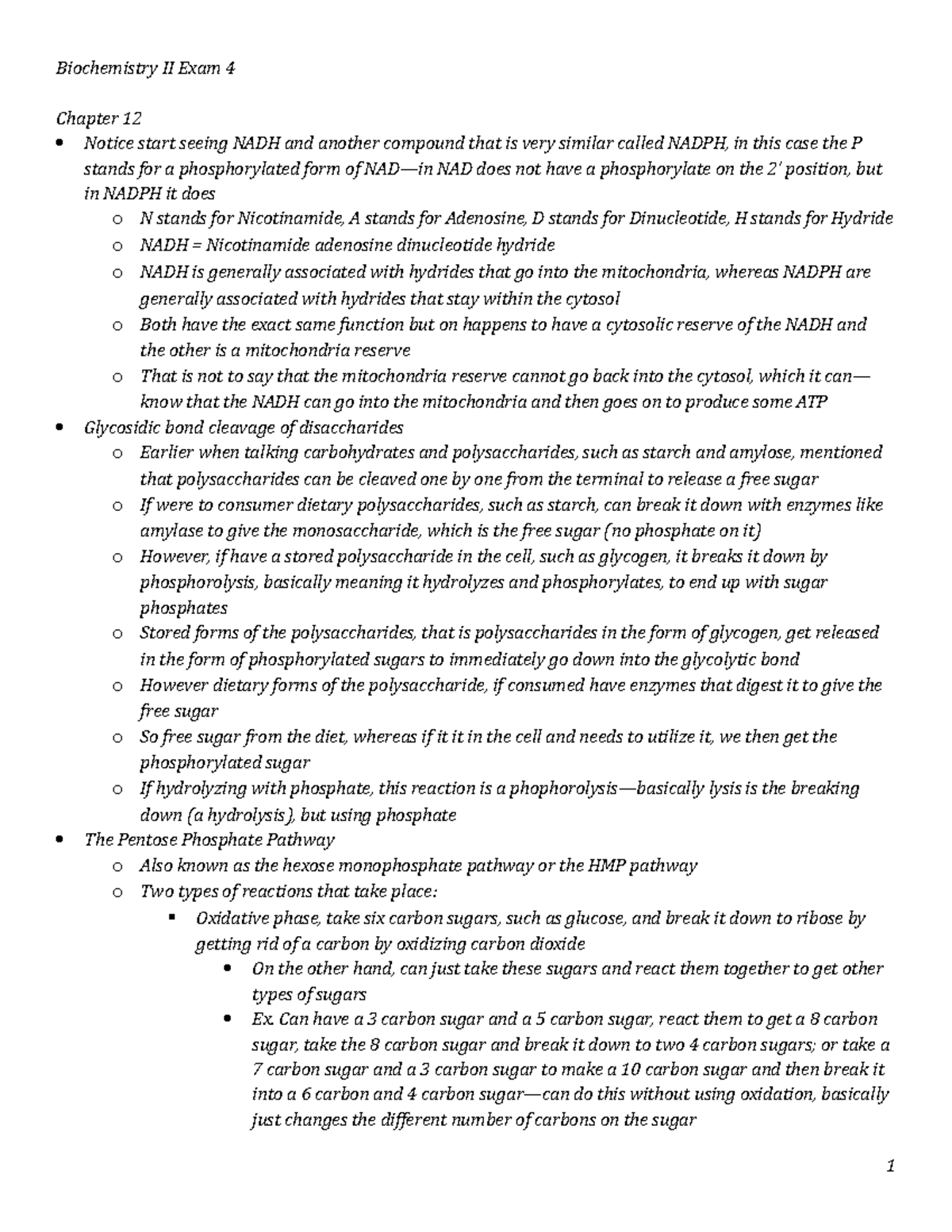 Biochemistry II Exam 4 - Gracz's Biochem 2 Exam 4 Outline ...
