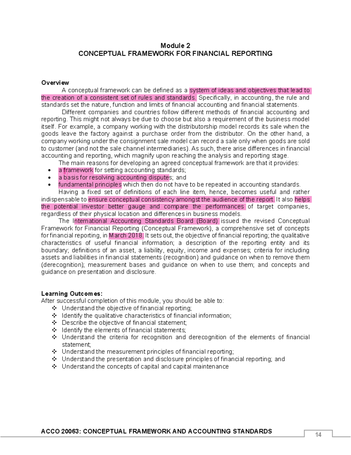 Conceptual Framework - module on cffr - Module 2 CONCEPTUAL FRAMEWORK ...