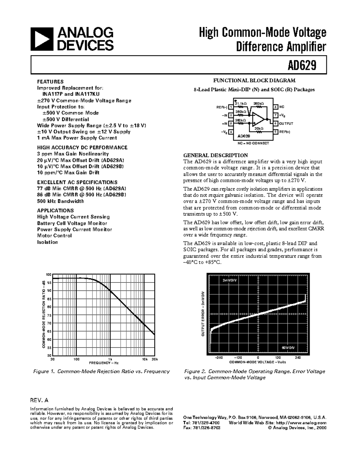Datasheet - REV. A Information furnished by Analog Devices is believed ...