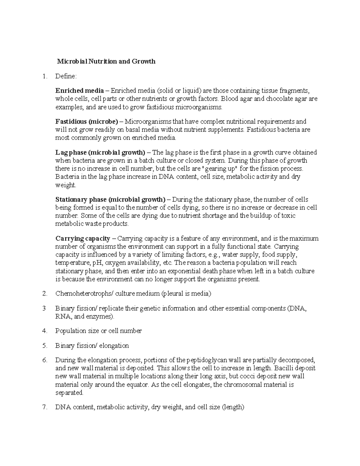 11 nutrition and growth - Microbial Nutrition and Growth Define ...