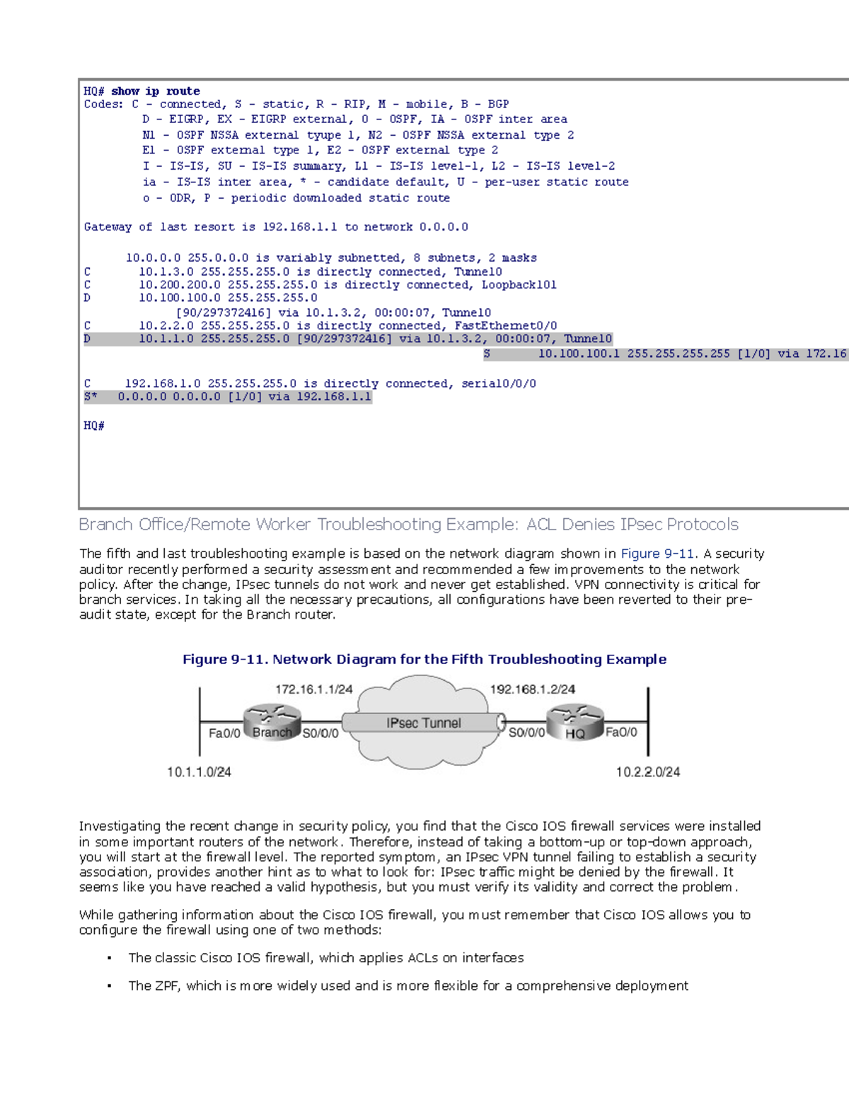 Troubleshooting and Maintaining Cisco IP Networks-76 - ####### HQ# show ip route ####### Codes ...