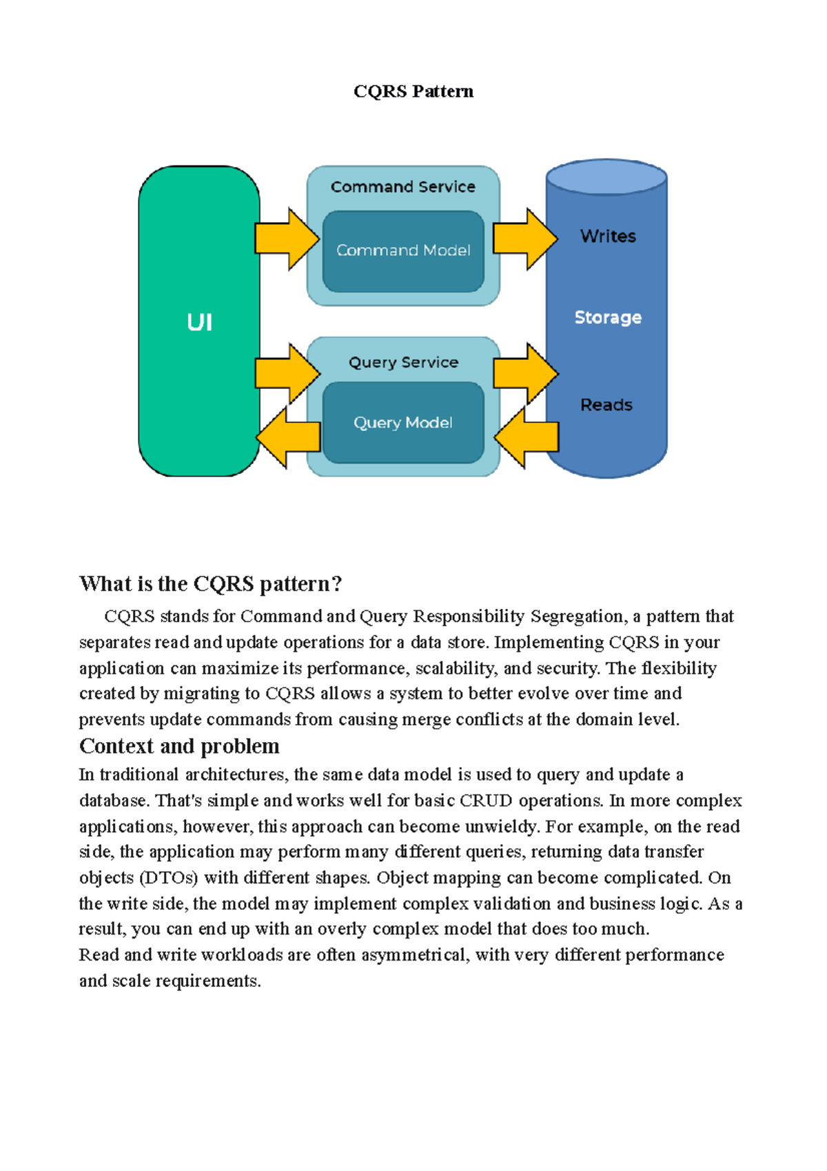 Command and Query Responsibility Segregation doc - Lecture notes 1 ...
