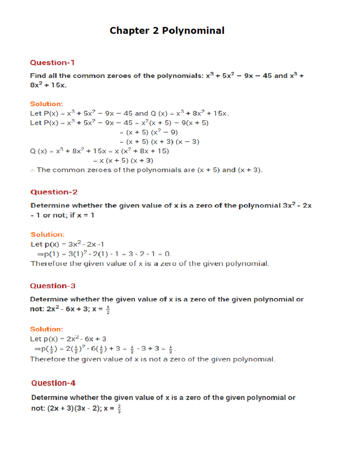 Polynomials - Lecture notes 3 - Bsc maths - Studocu