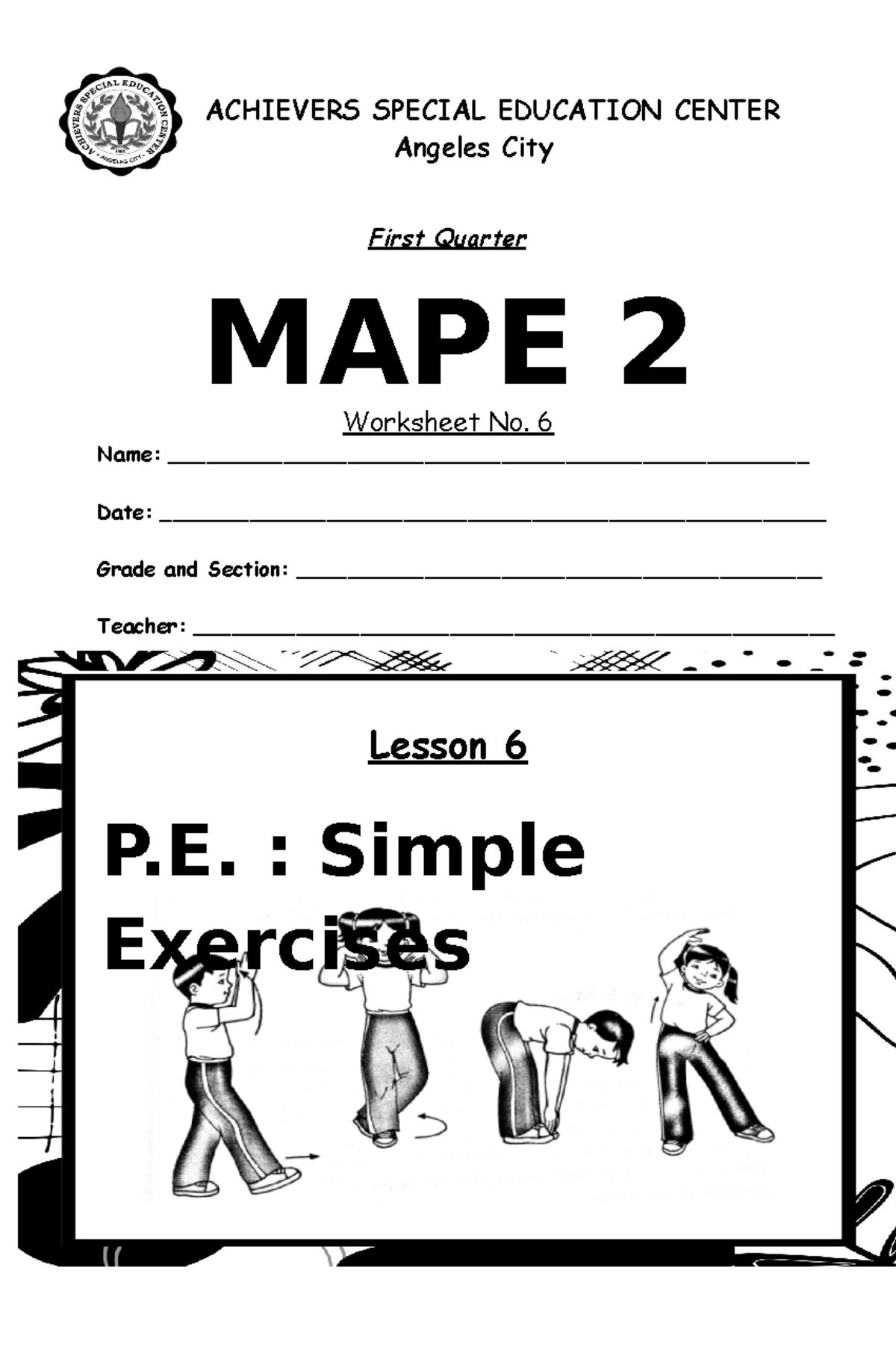 G2 Mape WS6 Simple Exercises - ACHIEVERS SPECIAL EDUCATION CENTER ...