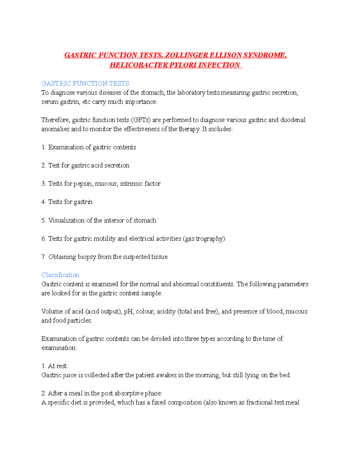 Gastric Function Tests Zollinger Ellison Syndrome Helicobacter Pylori gastric-function-tests-zollinger-ellison-syndrome-helicobacter-pylori