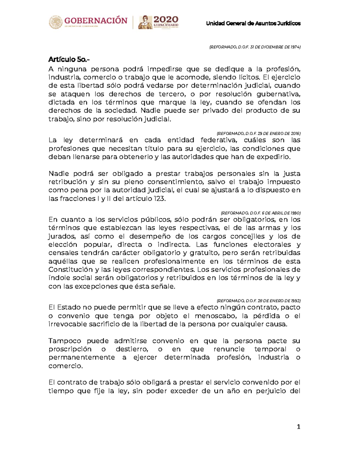 articulo 5 de la ley - Unidad General de Asuntos Jurídicos 1 (REFORMADO ...
