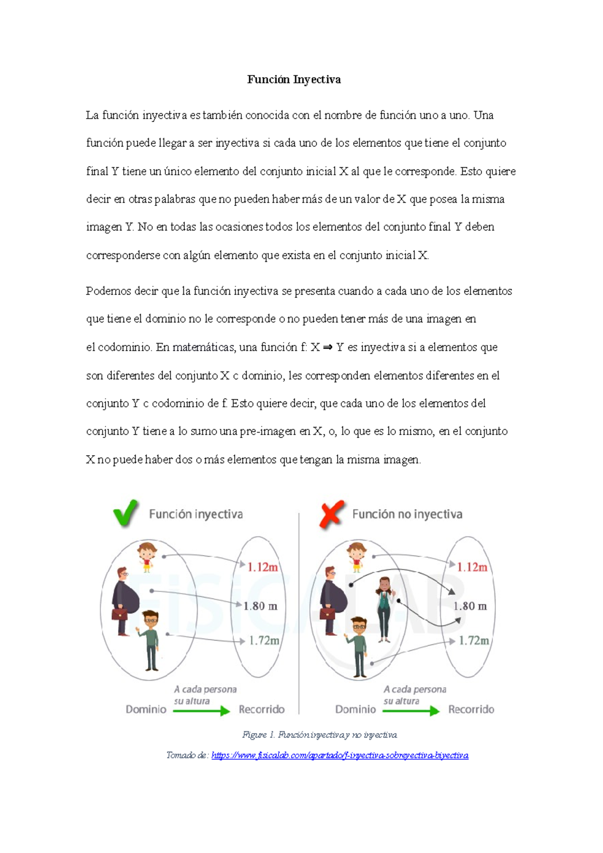 Función Inyectiva - Apuntes 1 - Función Inyectiva La función inyectiva ...