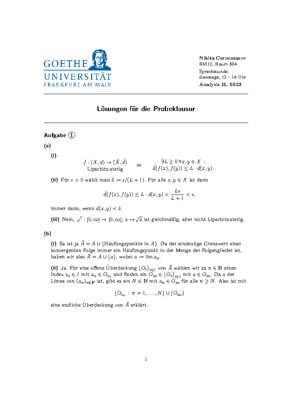 Lsg. Probeklausur Analysis2_23_Scheuer - Nikita Cernomazov RM10, Raum ...