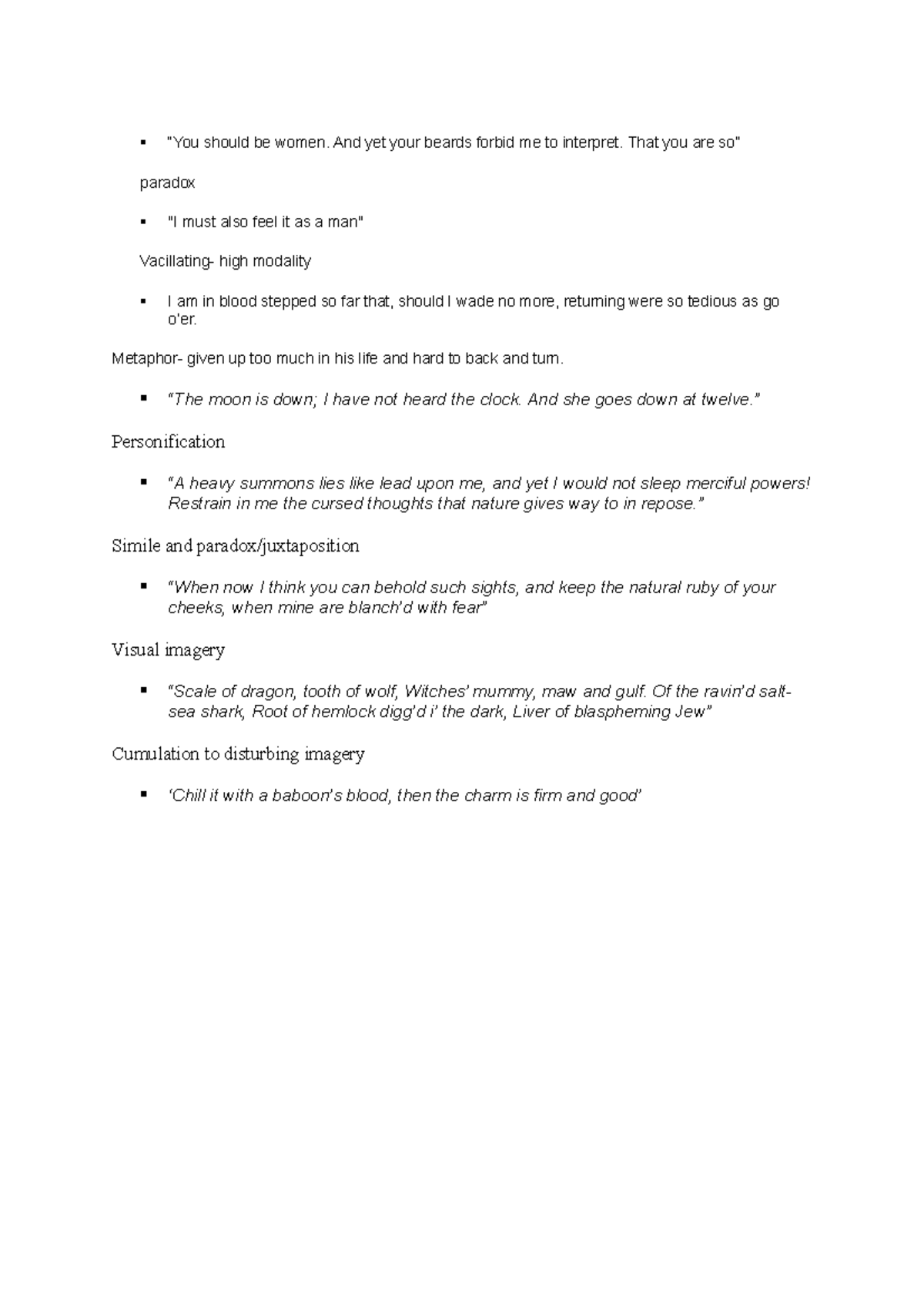 Quotes copy- macbeth act 5 - “You should be women. And yet your beards ...