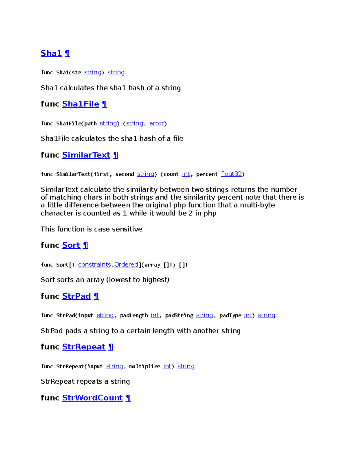 Sha1 - Computer technology essays - Sha1 ¶ func Sha1(str string) string ...