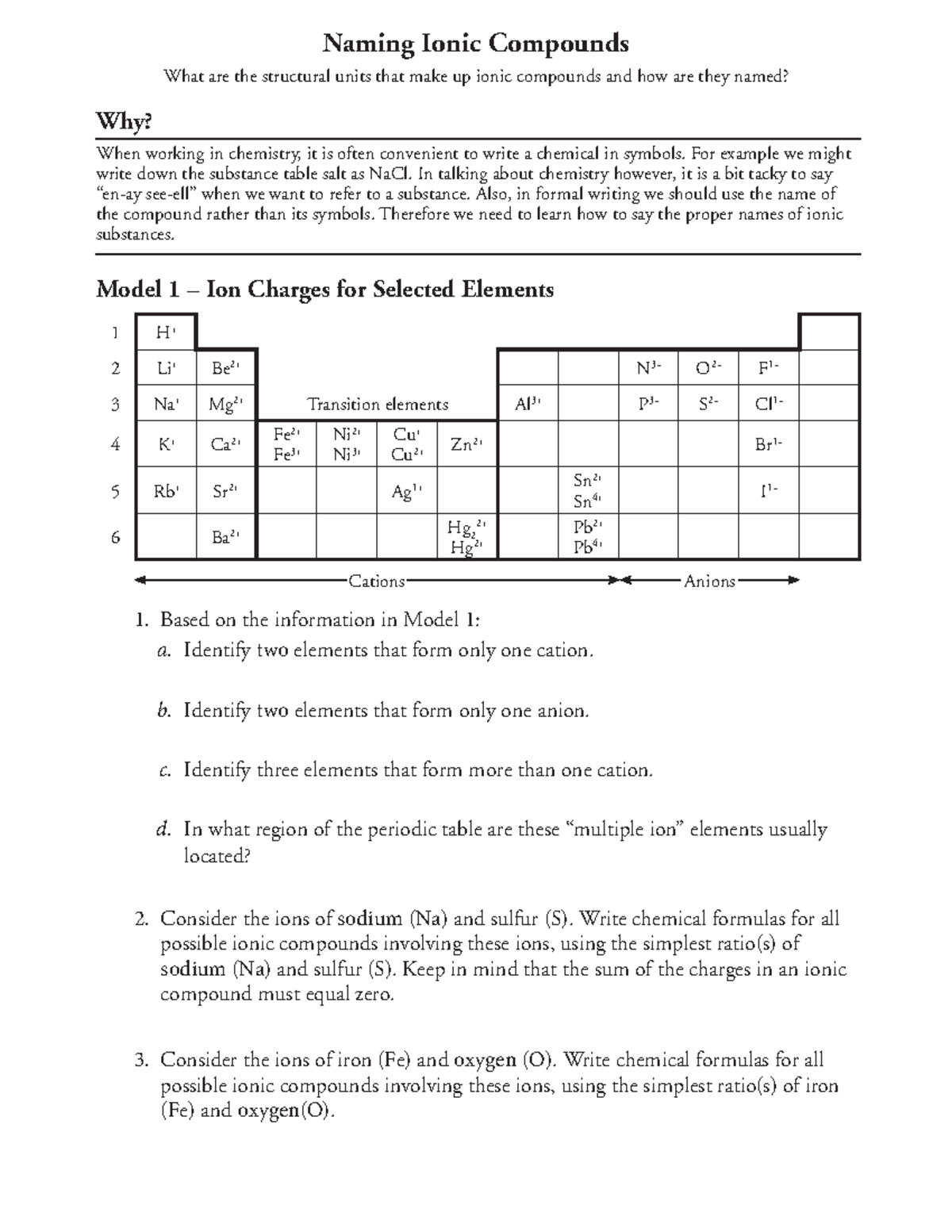 16 Naming Ionic Compounds-edit 2019 - Naming Ionic Compounds What are the structural units that ...