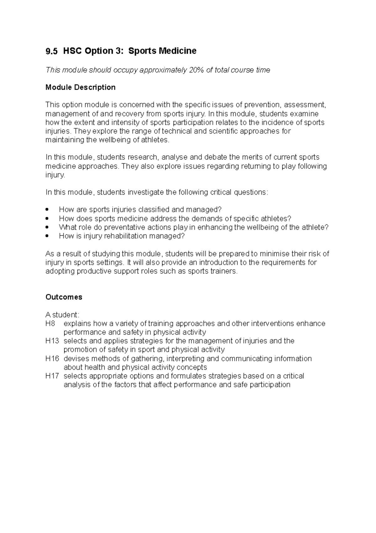 Sports Med Syllabus - Studocu
