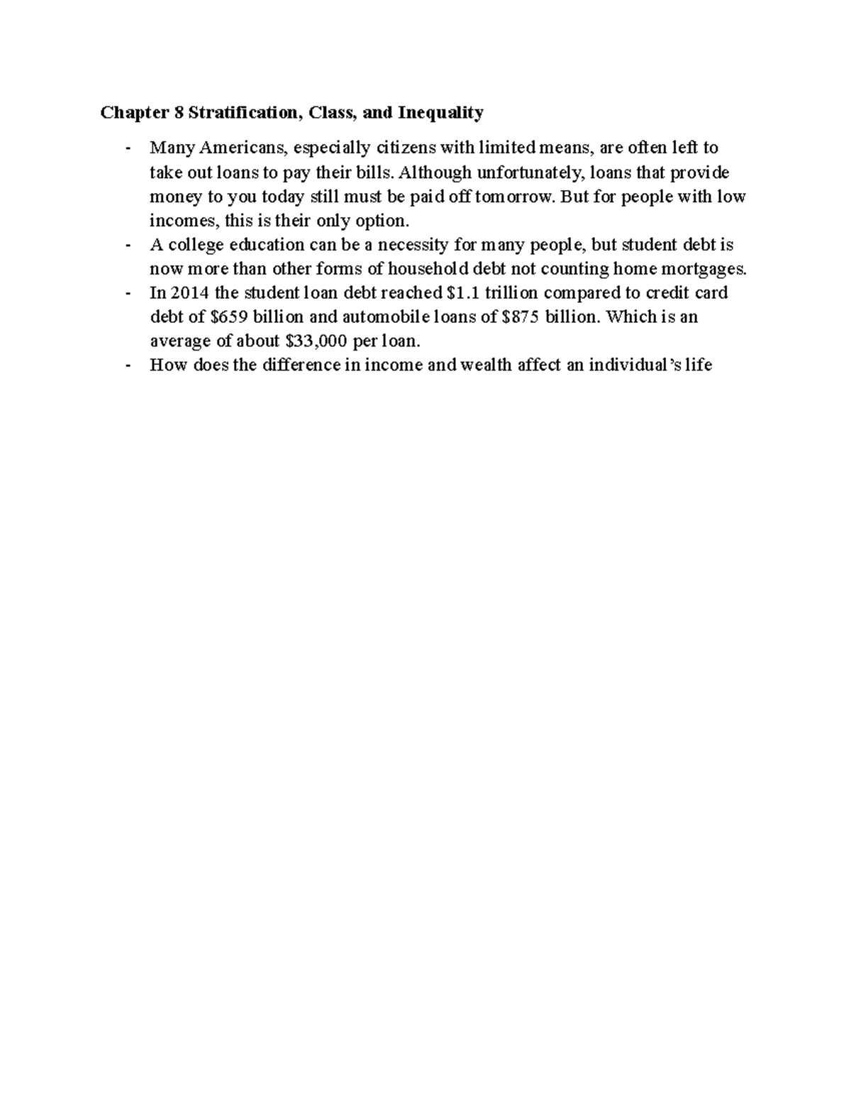 Chapter 8 Stratification - Sociology - Chapter 8 Stratification, Class ...