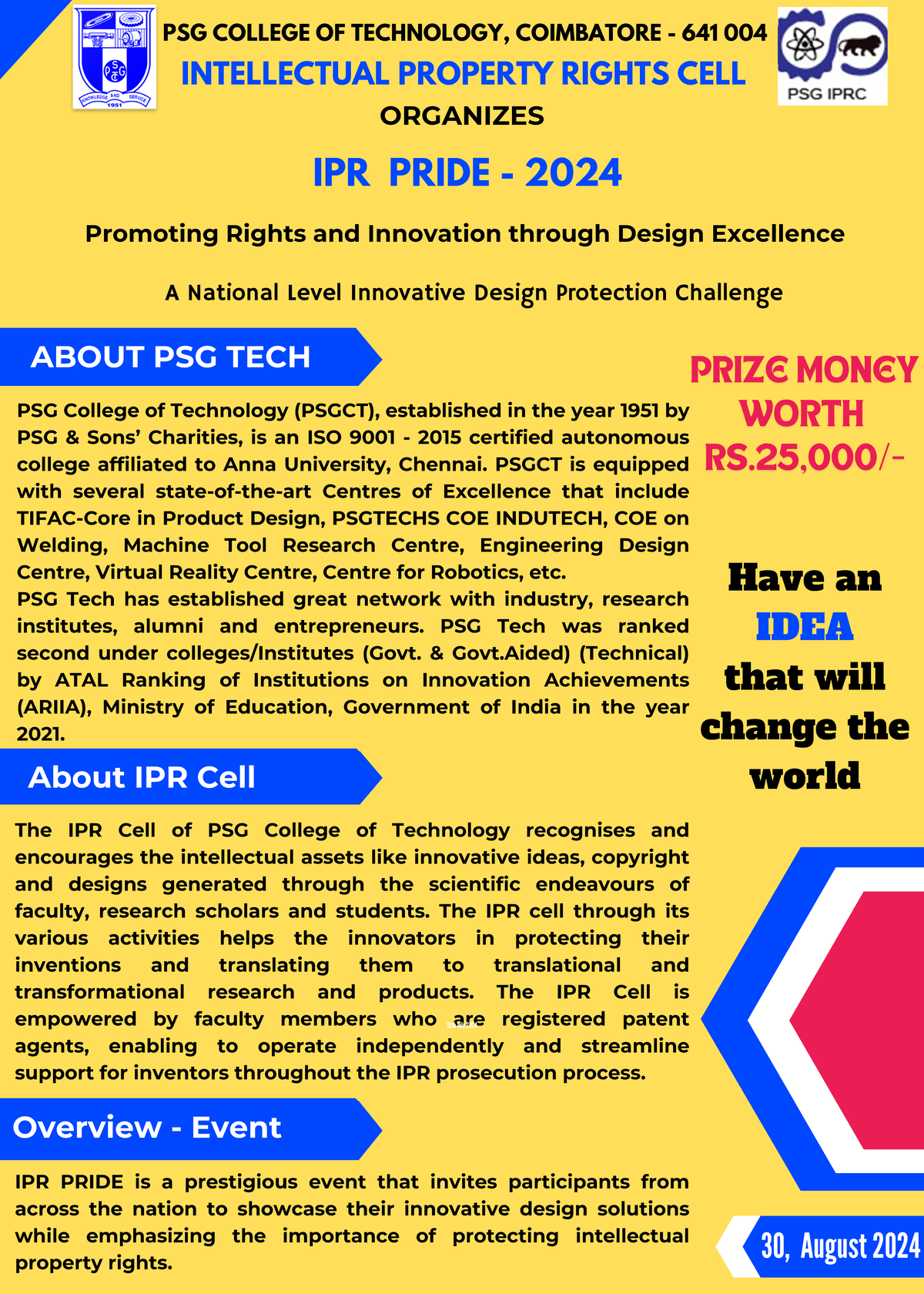 IPR Pride – 2024 - sdsdsdsdsd - PSG COLLEGE OF TECHNOLOGY, COIMBATORE ...