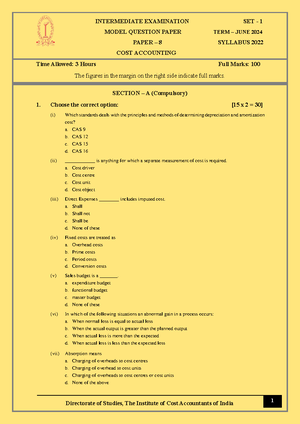 Suggested Answers - Past Year Icmai Papers - Step Fly (GKMX040821 ...