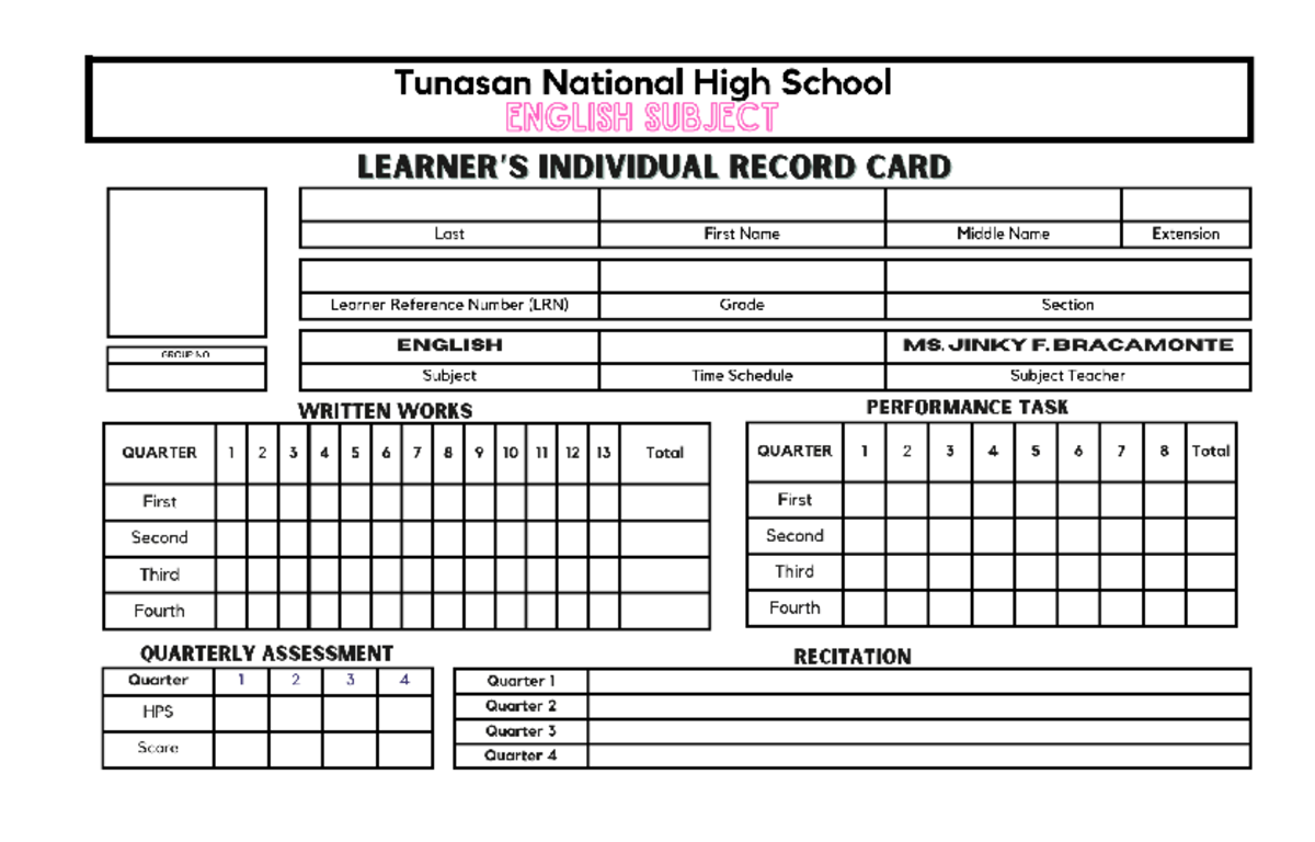 Index CARD - English Education - Studocu