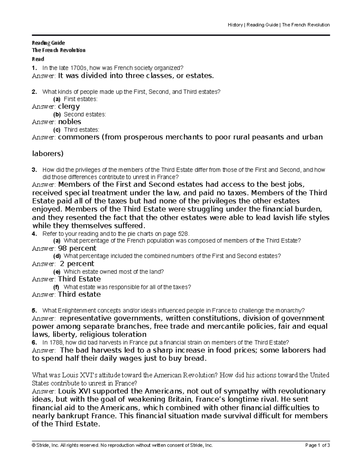 The French Revolution - World History S1.2 22-23 - History | Reading ...