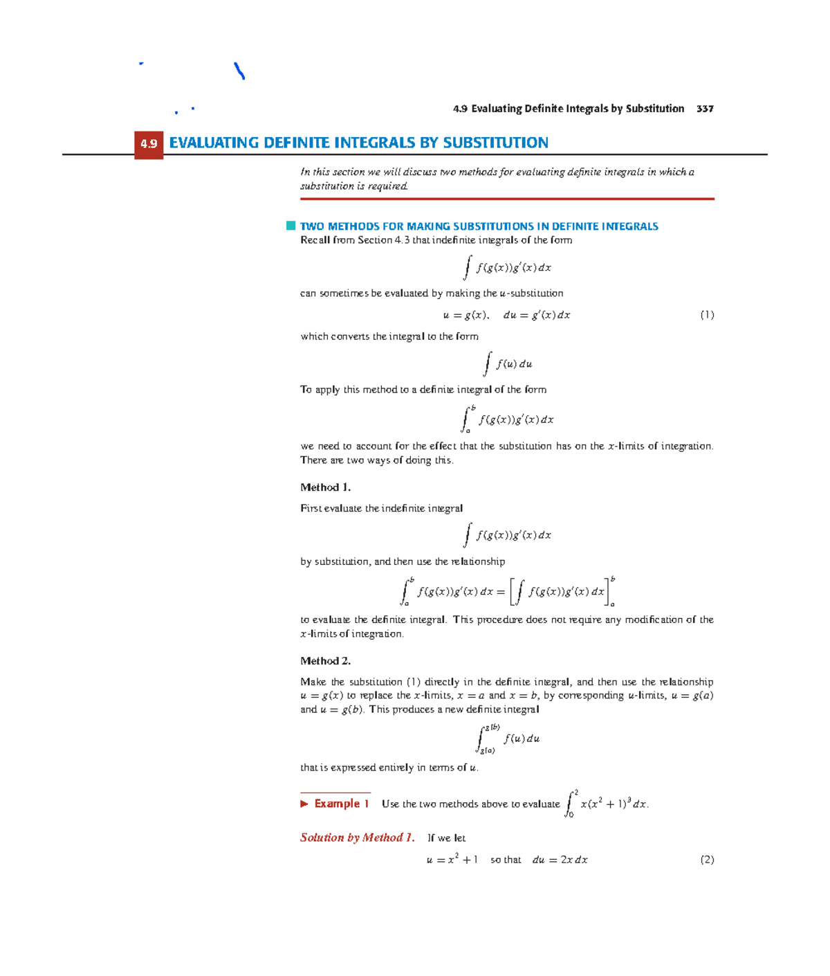 Math work ch4-9 - math work - 4 Evaluating Definite Integrals by ...