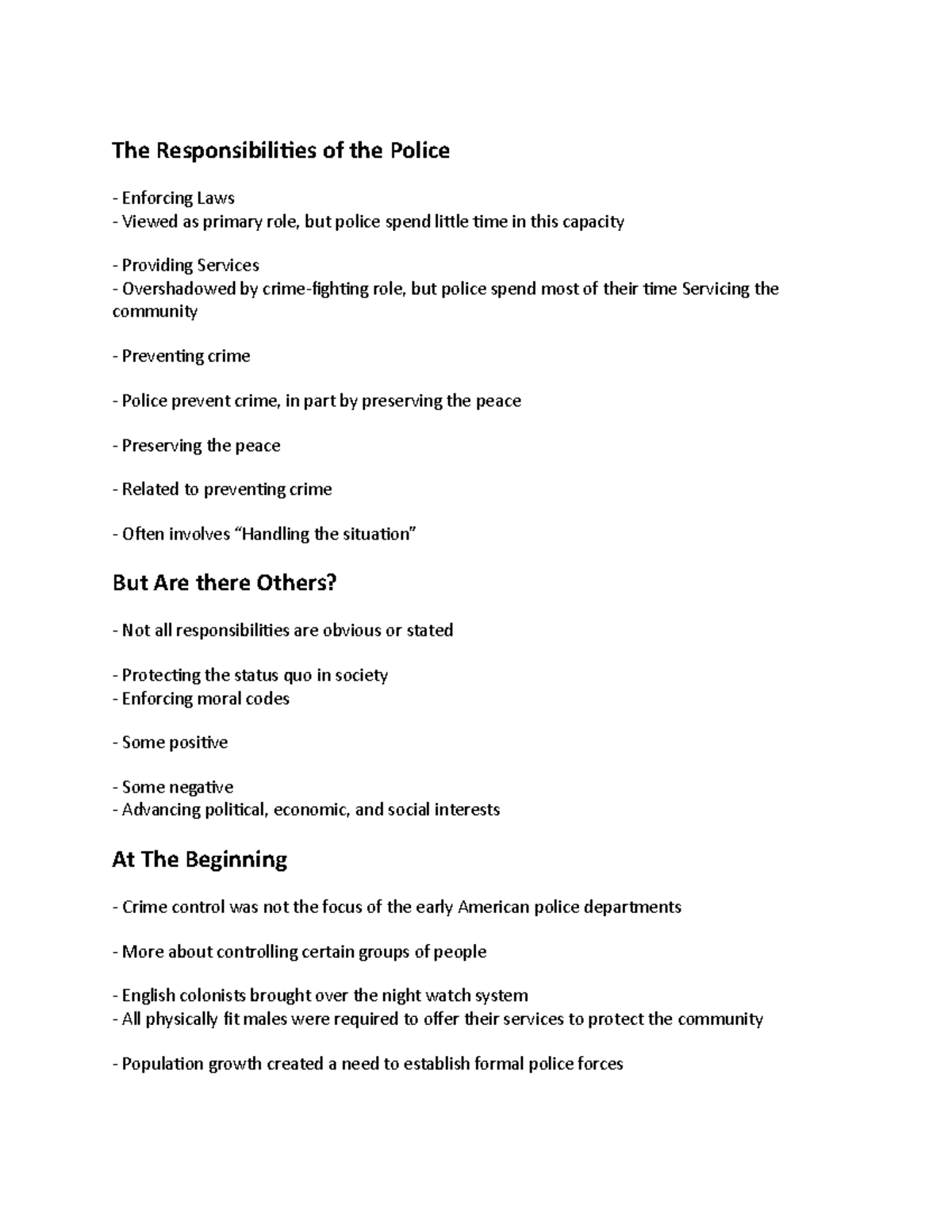 Criminal justice 16 - CRMJ 254 - The Responsibilities of the Police ...