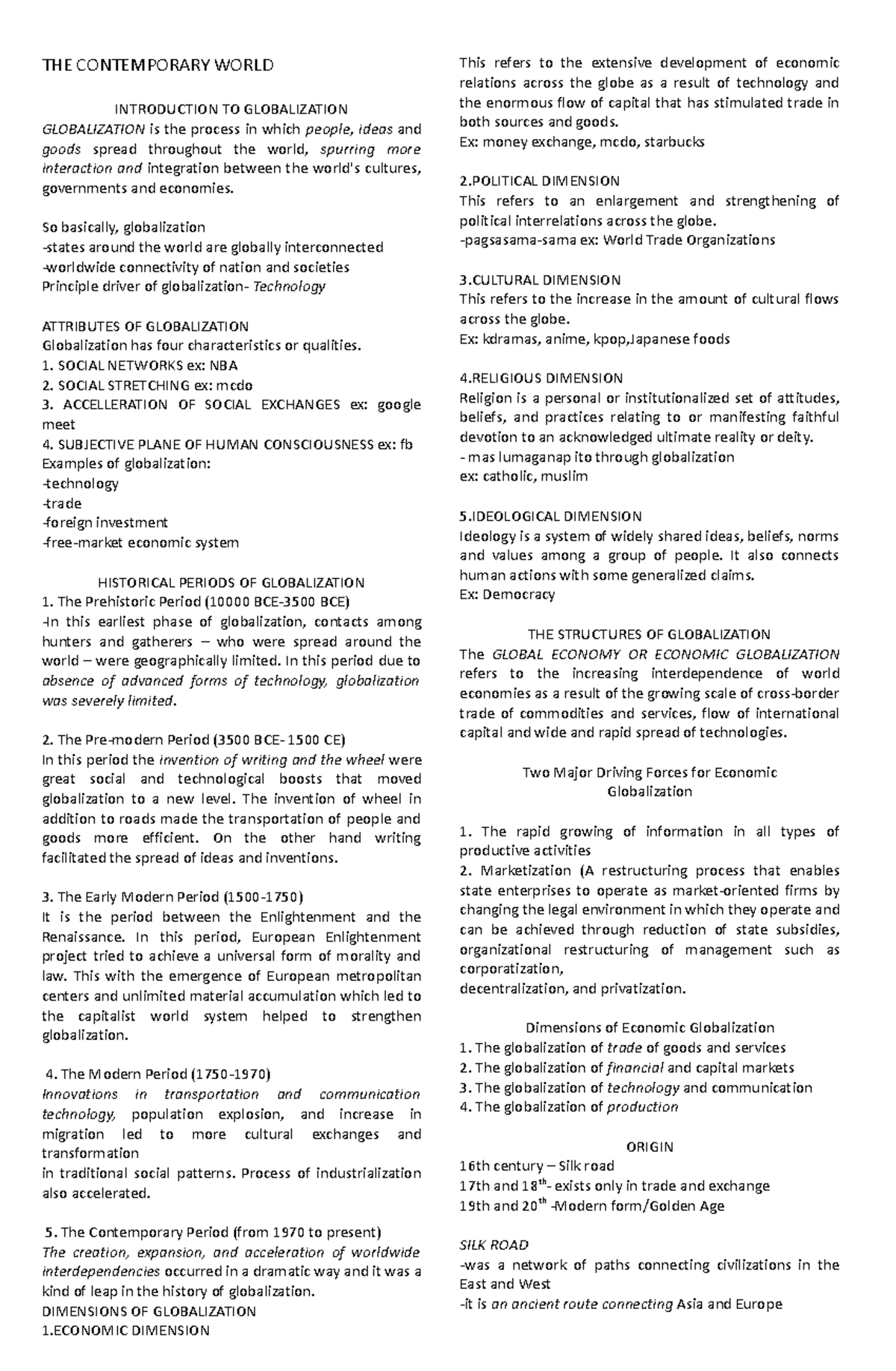 THE Contemporary World Reviewer - THE CONTEMPORARY WORLD INTRODUCTION ...