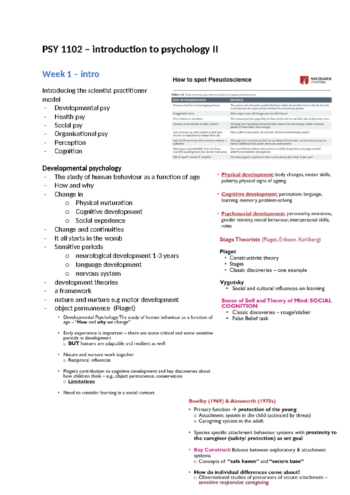 PSY 1102 - PSY 1102 – introduction to psychology II Week 1 – intro ...