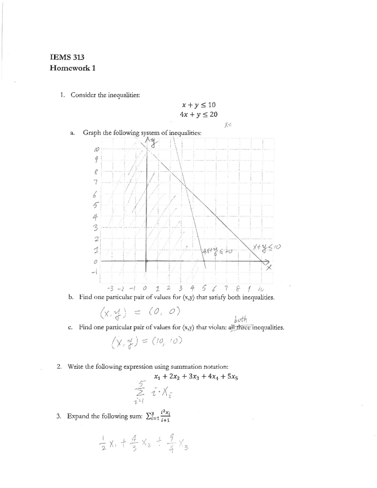 HW1Sol - homework solutions - Deterministic Models & Optimization ...