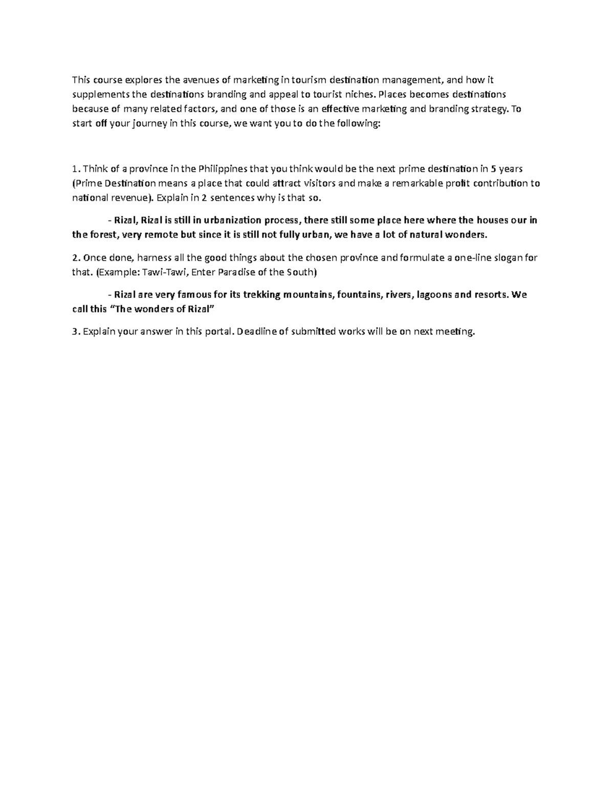 A1 WEEK 1 Slogans - this is for hospitality management program - This ...