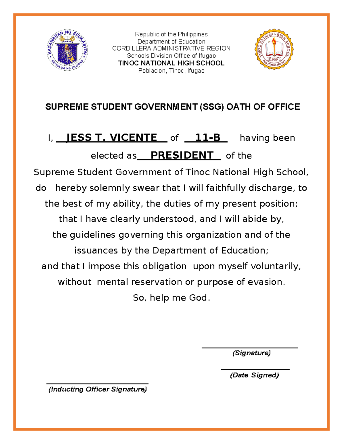 Supreme Student Government OATH Office - SUPREME STUDENT GOVERNMENT ...