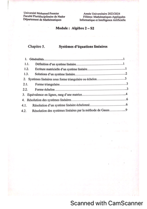 Algebre 1 - Cours d’algèbre 1 (M.I) Chapitre 1 : Notions de logique (Ce ...