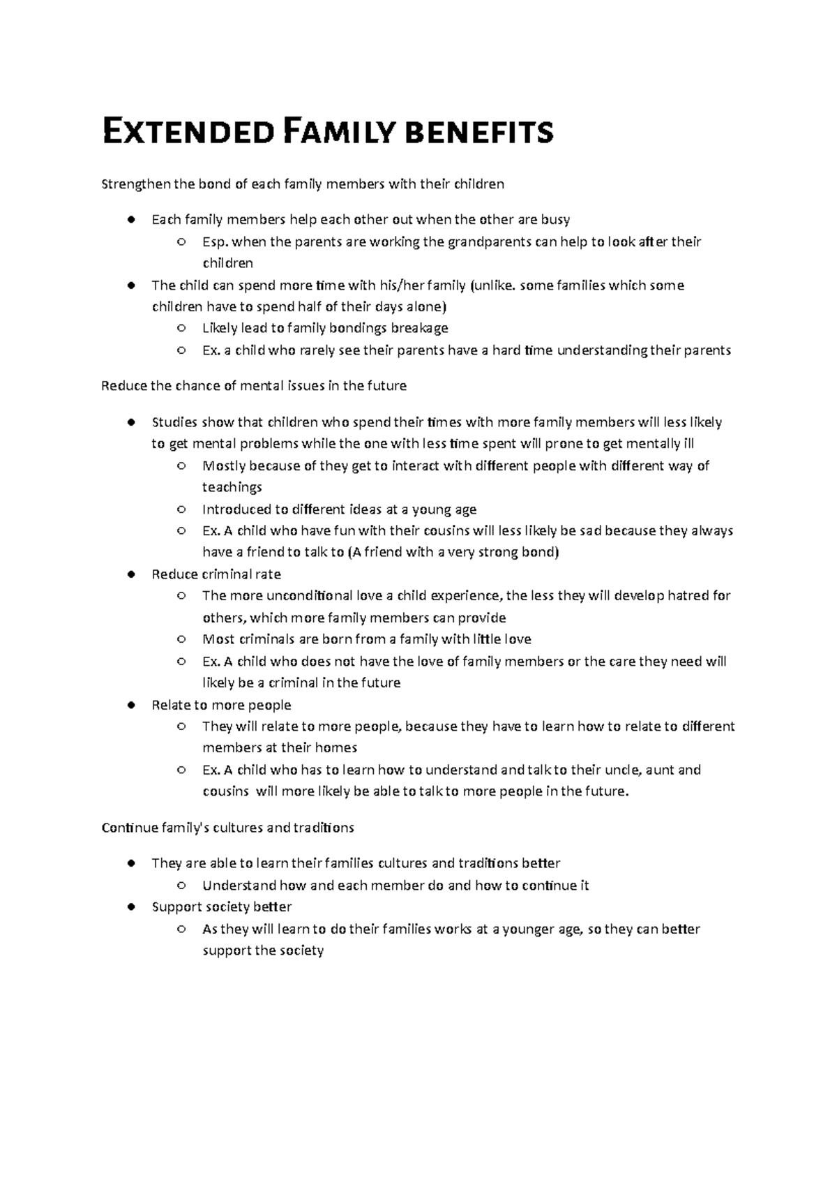 Untitled document - abc - Extended Family benefits Strengthen the bond ...
