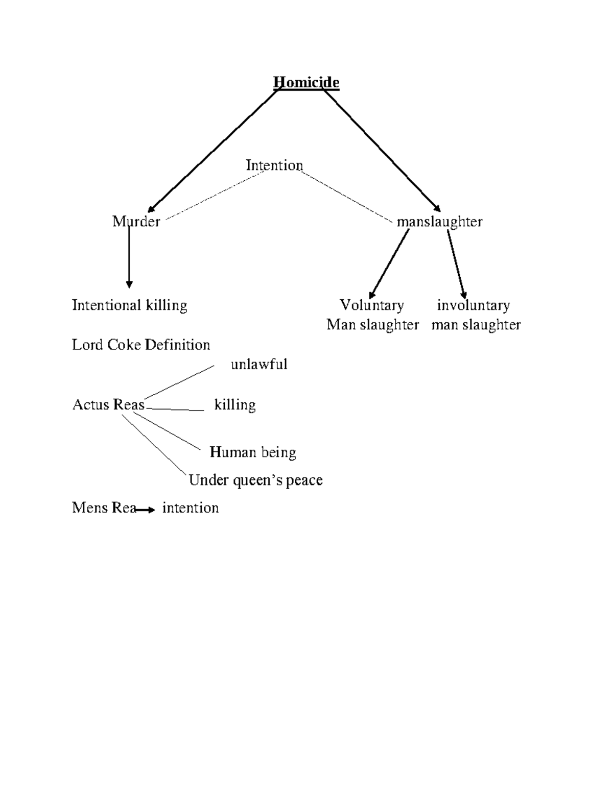 Homicide - criminal notes homocide - Homicide Intention Murder ...