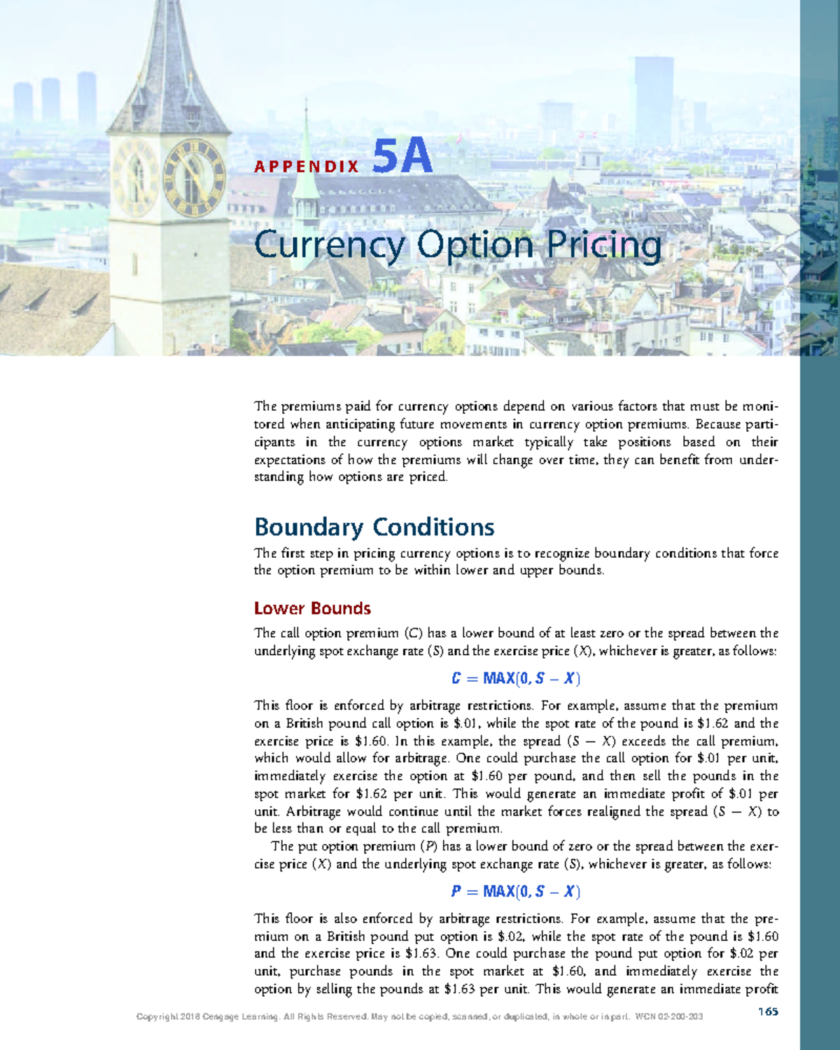 Appendix 5A - Currency Option Pricing - A P P E N D I X 5A Currency ...
