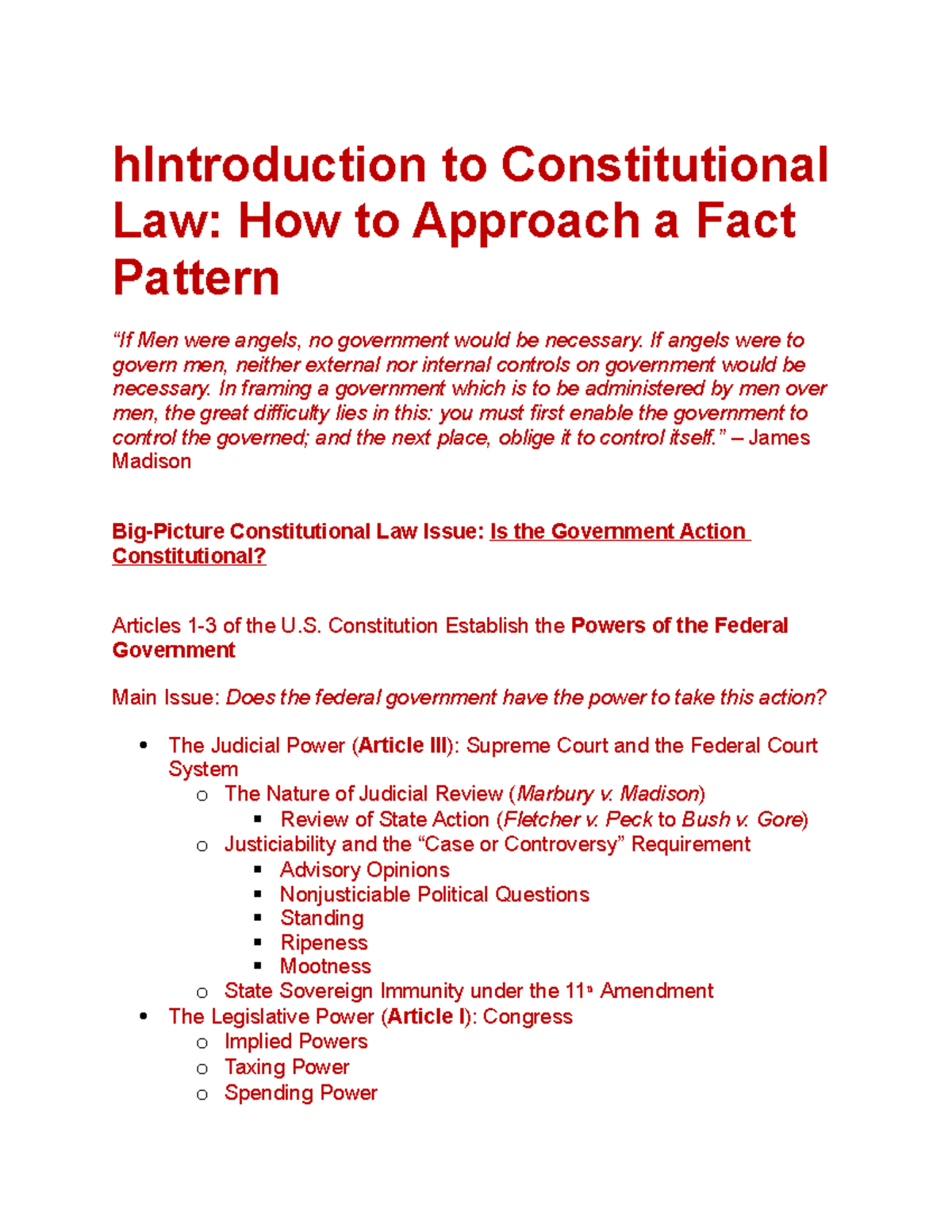 CON LAW Format - Constitutional Law - hIntroduction to Constitutional ...