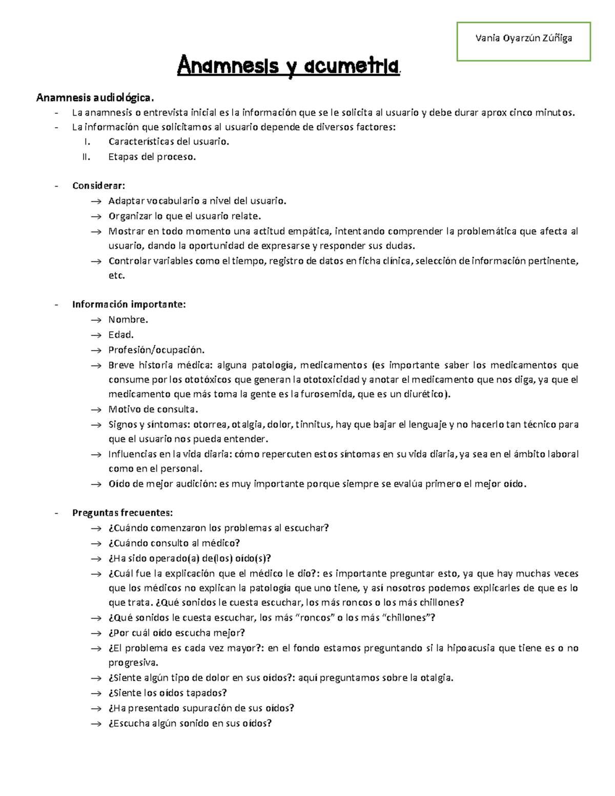 Anamnesis y acumetria - clase audio - Anamnesis y acumetria. Anamnesis ...