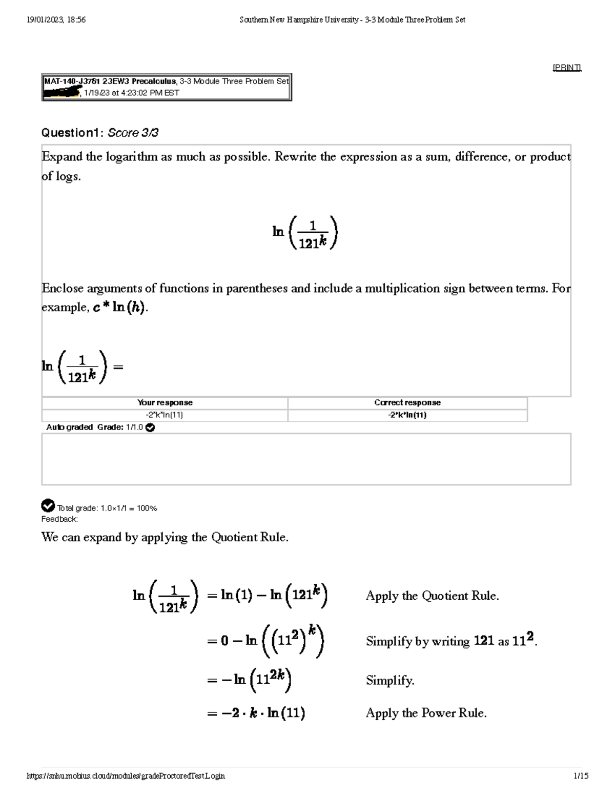 WEEK 3 Problem set - [PRINT] MAT-140-J3781 23EW3 Precalculus, 3-3 ...