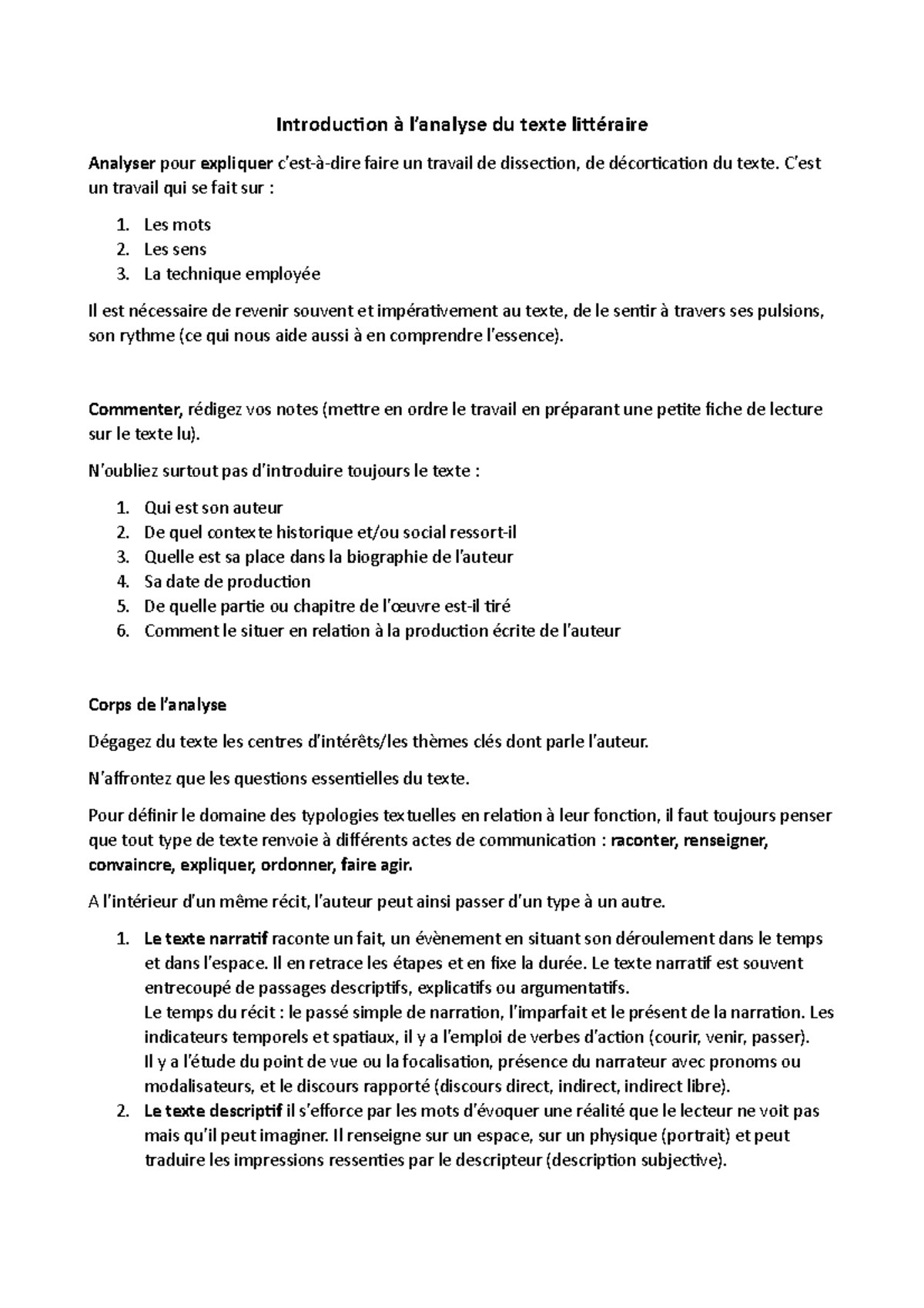 Introduction à l'analyse du texte - Introduction à l’analyse du texte ...