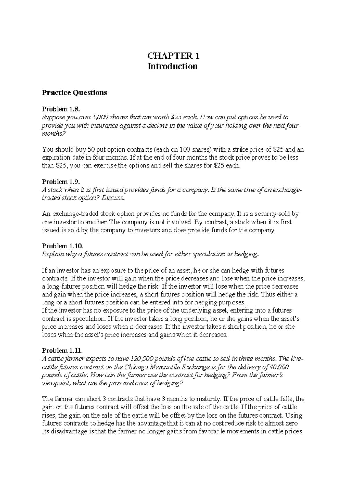Ch1SM - SSSSSSSSSSSSSS - CHAPTER 1 Introduction Practice Questions ...