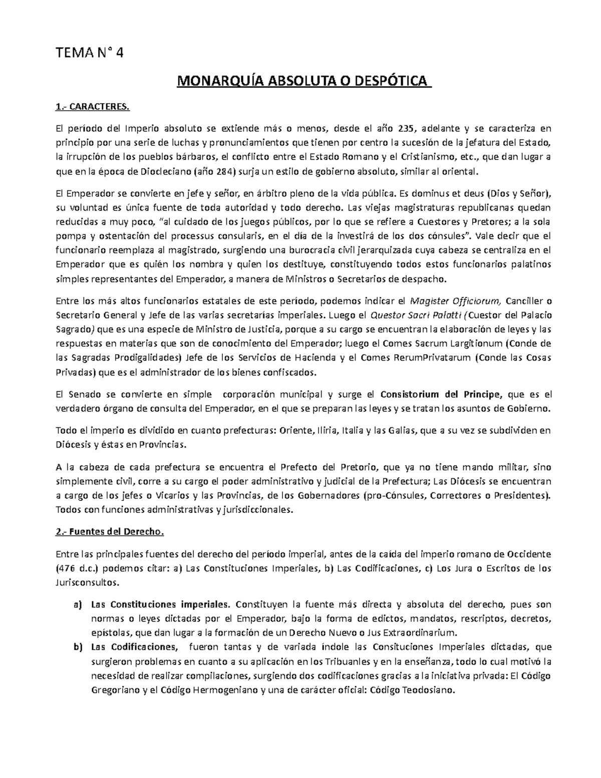 TEMA N 4 Monarquia Absoluta O Despotica - TEMA N° 4 MONARQUÍA ABSOLUTA O DESPÓTICA 1 ...