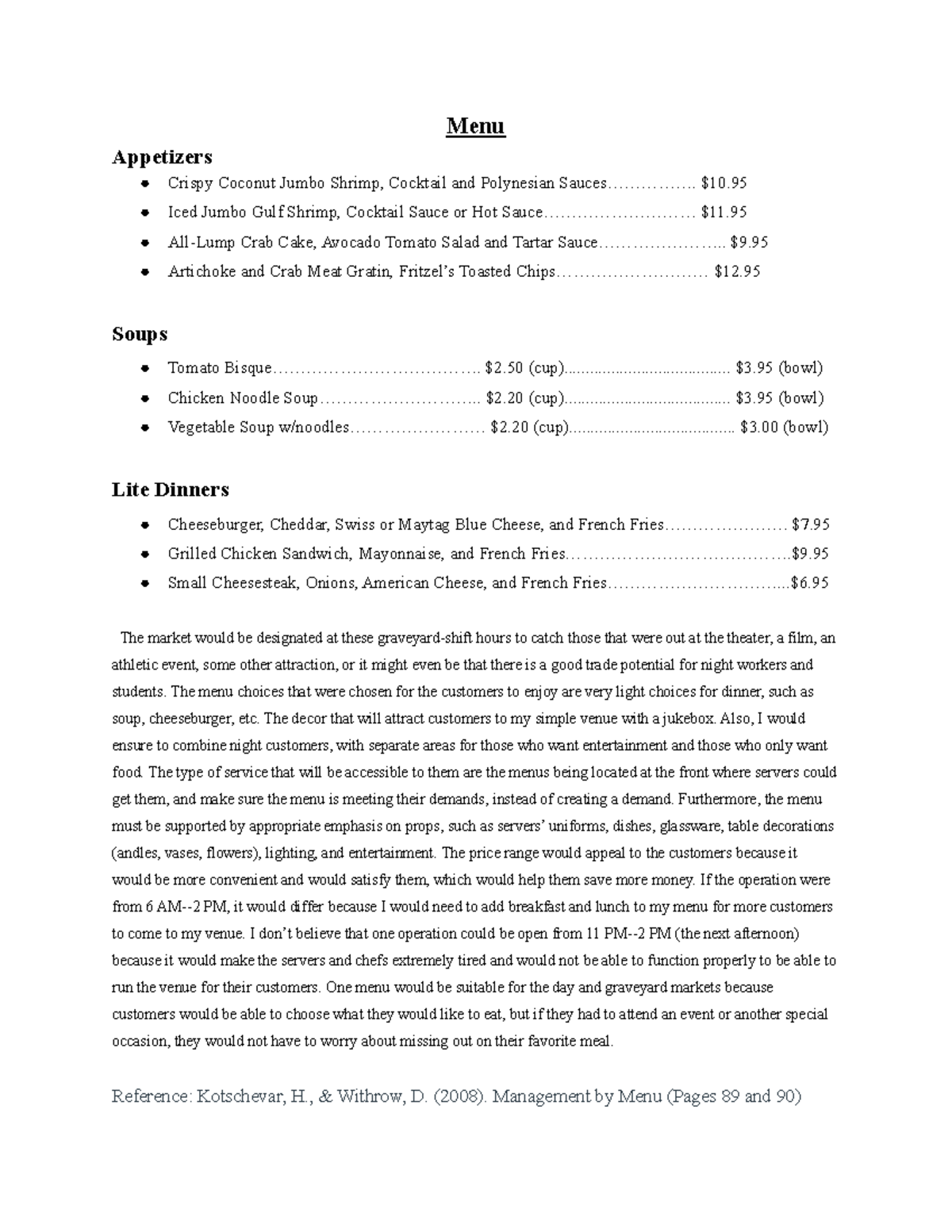Chapter 3 Mini Case 3 - This is an example assignment. Don't copy off ...