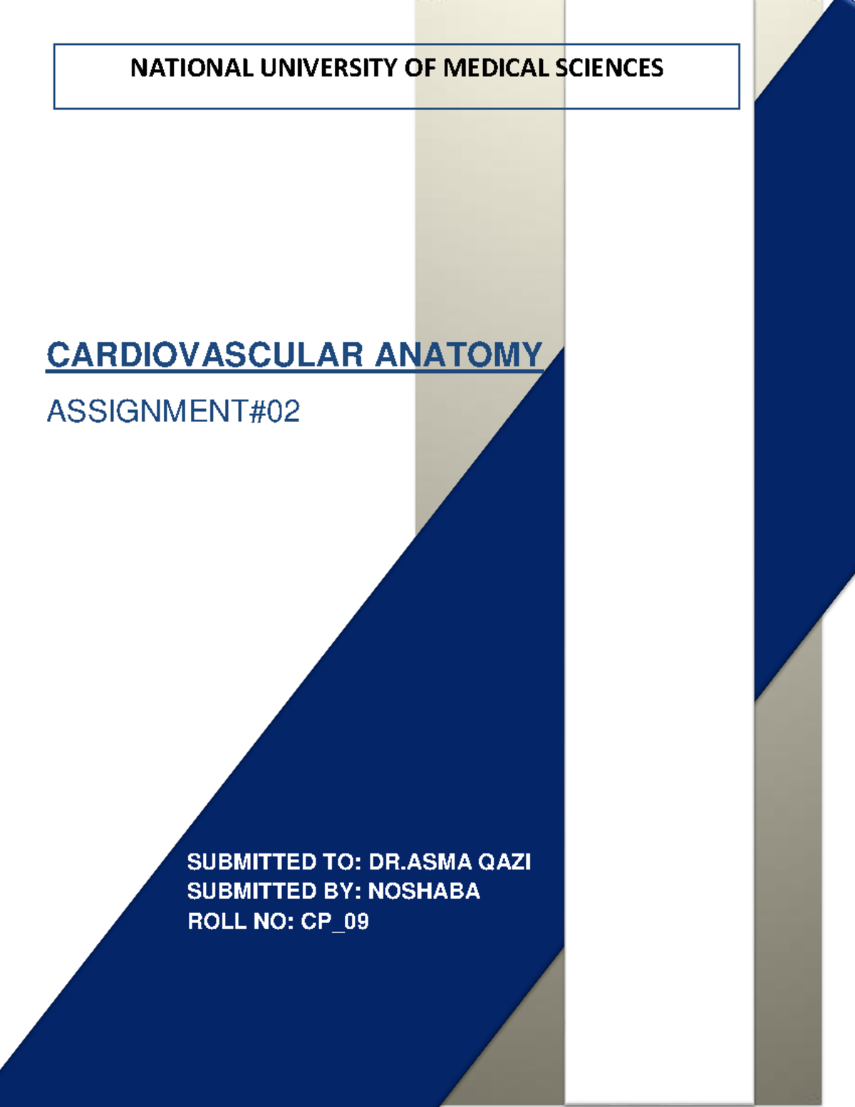 Human heart embryology - CARDIOVASCULAR ANATOMY ASSIGNMENT# SUBMITTED ...
