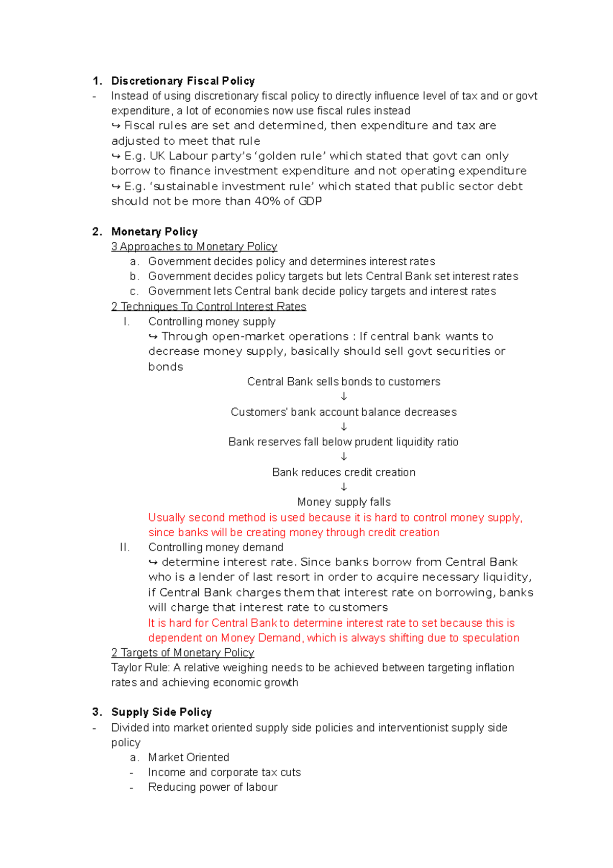 W9 Macroeconomic Policy - 1. Discretionary Fiscal Policy Instead of ...