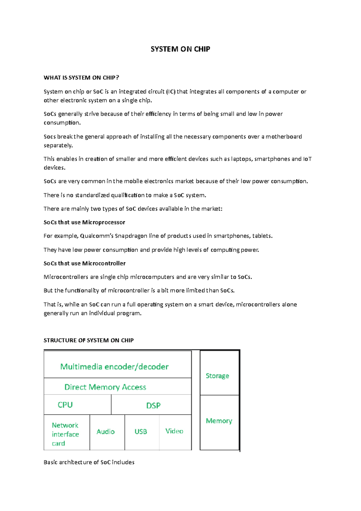 1.2 System on Chip - SYSTEM ON CHIP WHAT IS SYSTEM ON CHIP? System on ...
