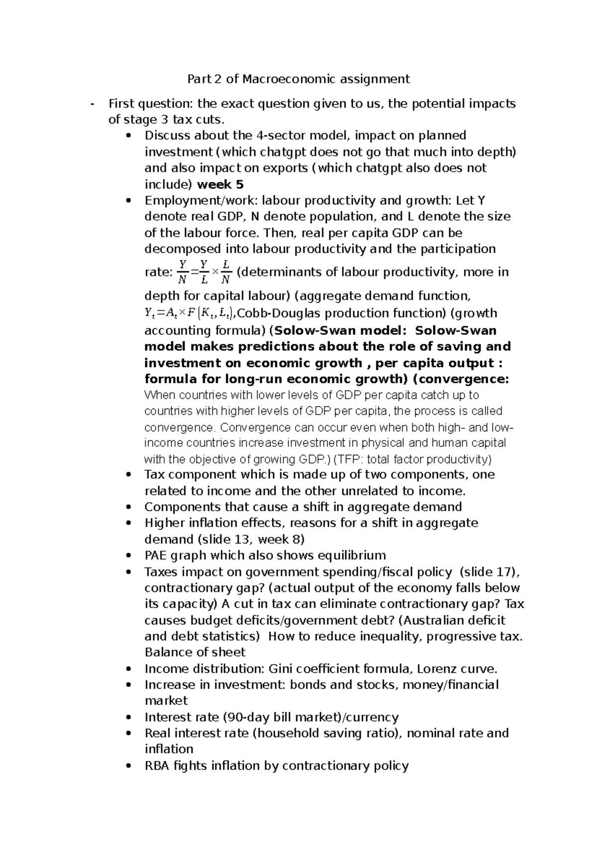 Part 2 Of Macroeconomic Assignment Preparation Part 2 Of Macroeconomic Assignment First