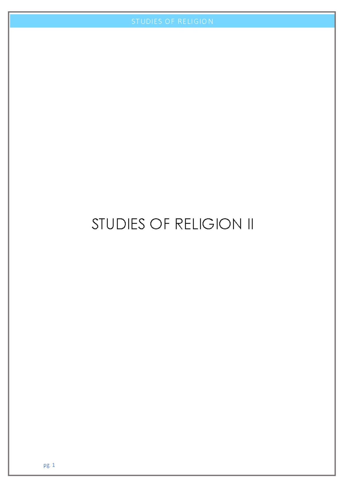 370313548 Fresh Hsc Sor Notes - STUDIES OF RELIGION II RELIGION AND ...