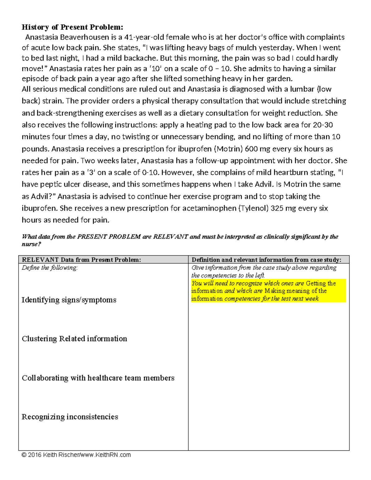 NUR 155 Week 8-Pre-Class Assignment-student - History of Present ...