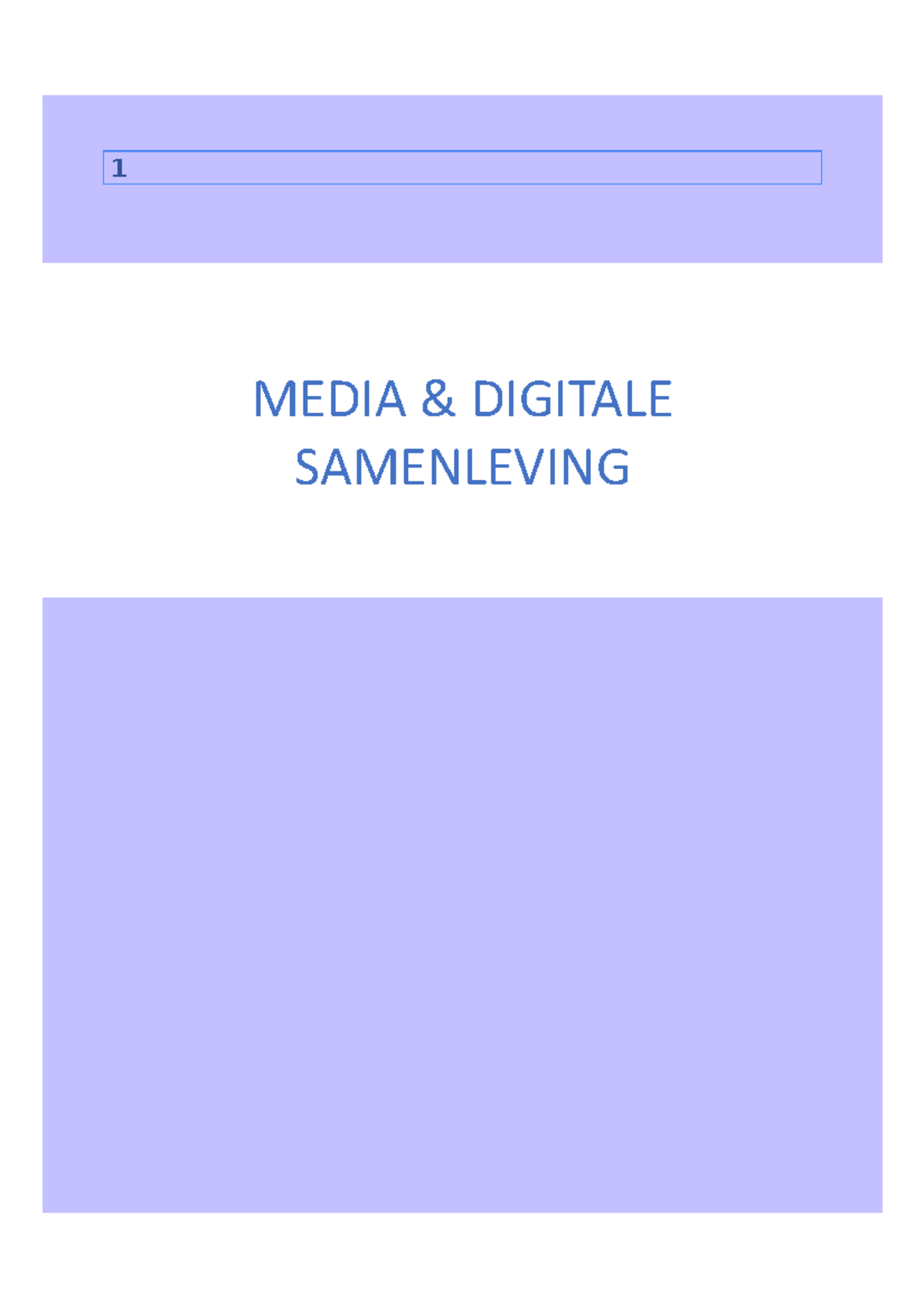 Media- Digitale- Samenleving (juiste) - MEDIA & DIGITALE SAMENLEVING 1 ...