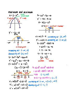 Calculus 1 Overview - EHEALTH OVERVIEW Things to remember Formulas r ...