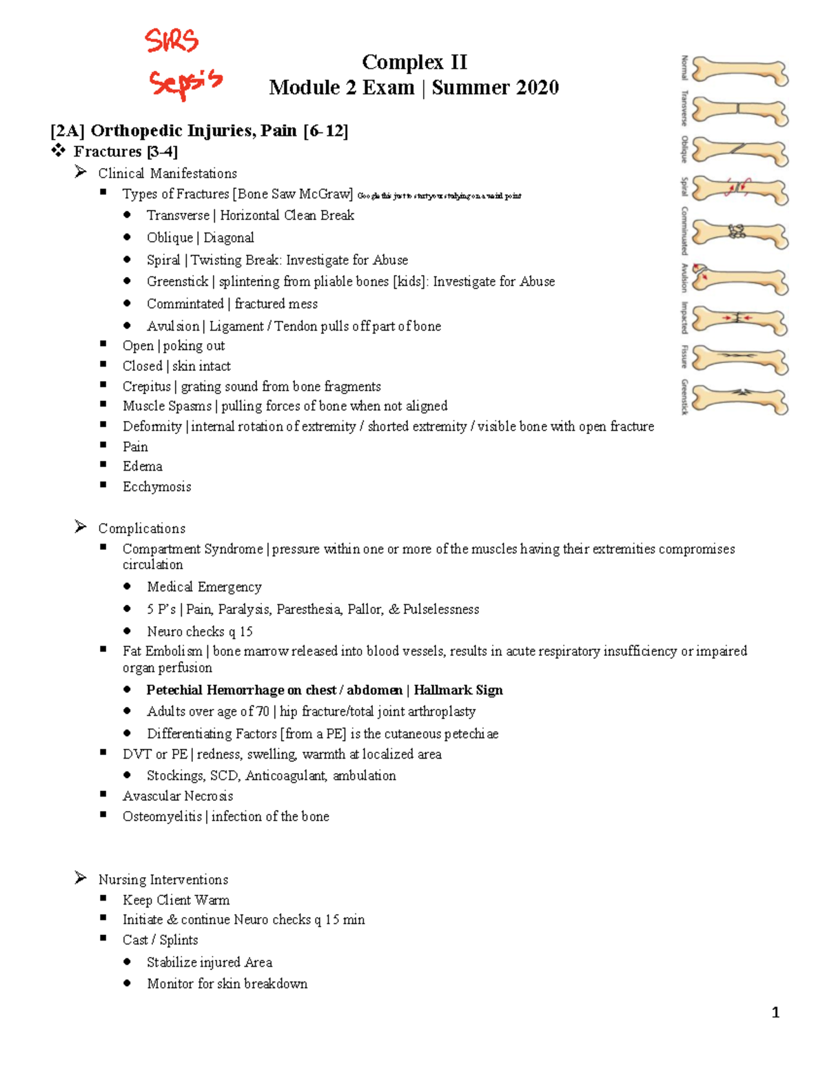 Complex 2 Exam 2 - Exam review - Complex II Module 2 Exam Summer 2020 ...